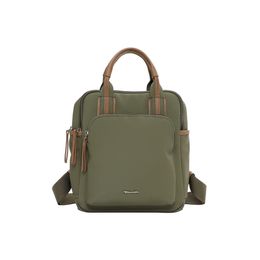 Rucksack Tamaris "Rucksack TAS Kirsten", Damen, Gr. B/H/T: 23cm x 27cm x 9cm, gr&uuml;n (khaki 910), Obermaterial: 60% Polyurethan PU. 40% Polyester PES., Rucks&auml;cke Rucksack