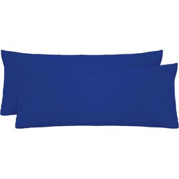 Kissenbezug Biberna "Michi Feinjersey mit Rei&szlig;verschluss", blau (saphir), B:40cm L:80cm, Feinjersey, Obermaterial: 100% Baumwolle, Kissenbez&uuml;ge, Kissenbezug, verschiedene Gr&ouml;&szlig;en, Feinjersey Kissenh&uuml;lle aus 100% Baumwolle