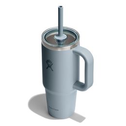 Thermobecher Hydro Flask "24 OZ Travel Tumbler Clear Lid, 710 ml", shale grau, H:29cm, Edelstahl, Trinkgef&auml;&szlig;e, Thermobecher, Kompatibel mit Eindr&uuml;ckzubeh&ouml;r der Gr&ouml;&szlig;e Medium