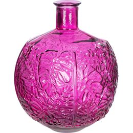 Tischvase Gilde "Vase Dschungel", magenta, B:33cm H:44cm T:33cm &Oslash;:33cm, Glas, Vasen