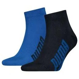 Kurzsocken Puma "Puma UNISEX BWT LIFESTYLE QUARTER", Herren, Gr. 39-42, navy, grau, strong blau, Baumwollmischung, normal, Socken, mit gro&szlig;em Logoschriftzug