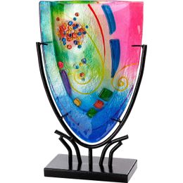 Tischvase Gilde "Vase oval Cool", mehrfarbig, B:22cm H:34,5cm T:9,5cm, Glas, Vasen