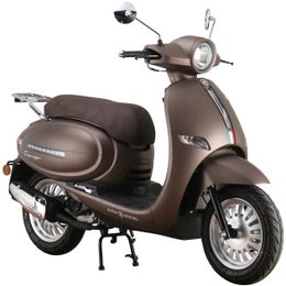 Motorroller Alpha Motors "Cappucino", braun (mattbraun, braun), Motorroller, 85 km/h, mattbraun, B:73,5cm H:117cm L:192,5cm