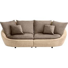 Big-Sofa Trendmanufaktur "Maui, inklusive 4 R&uuml;ckenkissen und 2 Zierkissen, Designersofa", beige (liver), B:237cm H:87cm T:131cm, 100% Polyester, Sofas, Big-Sofa, Organische Form, Sofa frei im Raum stellbar, moderne Optik