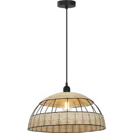 Globo LIGHTING H&auml;ngeleuchte "STRAHLER", schwarz, 1, &Oslash; 40cm H: 120cm, 1 Stk., Leuchten, H&auml;ngeleuchte f&uuml;r Esszimmer Rattan, H&auml;ngeleuchte