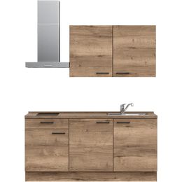 K&uuml;chenzeile Nobilia "Structura I", NEU: individuell anpassbar mit gratis Profi-Beratung", braun (k&uuml;che: braun, korpus: eiche havanna nachbildung, arbeitsplatte: eiche havanna nachbildung), B:180,3cm H:216,6cm T:60cm, Komplettk&uuml;chen-Sets, K&uuml;chenzeile, vormontiert, Breite 180 cm, Ausrichtung w&auml;hlbar, wahlw. mit E-Ger&auml;ten