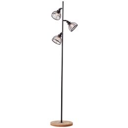 Brilliant Stehlampe "Avia", schwarz (schwarz, holz), 3, &Oslash; 38cm H: 153,5cm, 1 Stk., Leuchten, Standleuchte mit schwenkbaren K&ouml;pfen - 154cm H&ouml;he - E14 Fassung, Stehlampe Standleuchte