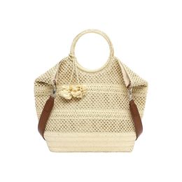 Shopper Tamaris "Shopper TAS Kassandra", Damen, Gr. B/H/T: 50cm x 39cm x 18cm 0, beige (beige 400), Papierstroh, Taschen Shopper