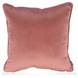 HOCK Dekokissen H.O.C.K. "Nobile Samt", rosa (rosa, unifarben), B:50cm L:50cm, Polyester, Dekokissen_Sitzkissen_Kissenh&uuml;llen, Kissenh&uuml;lle mit F&uuml;llung, 1 St&uuml;ck