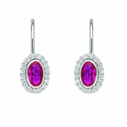 Adelia&acute;s Paar Ohrh&auml;nger ADELIA&acute;S "Ohrh&auml;nger Ohrringe 925 Silber mit Zirkonia &ndash; Silberohrringe", pink (silber), Ohrringe, Damen, Damen, Silber 925 (Sterlingsilber), Silberohrringe
