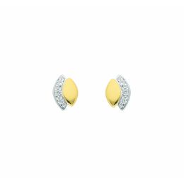 Adelia&acute;s Paar Ohrh&auml;nger ADELIA&acute;S "Ohrstecker Ohrringe 333 Gold ( 8K ) mit Zirkonia &ndash; Goldohrringe", silber, Ohrringe, Damen, Damen, Gold, Goldohrringe