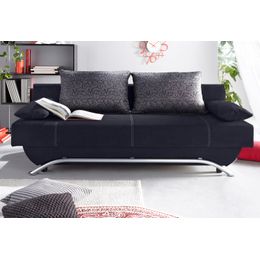 Jockenh&ouml;fer Schlafsofa JOCKENH&Ouml;FER GRUPPE "Nancy, B: 190 cm, Liegefl. 121x190 cm", schwarz, B:190cm H:81cm T:81cm, Luxus-Microfaser ALCATOP (100% Polyester);R&uuml;ckenkissen: 58% Polypropylen, 42% Polyester, Sofas, Schlafsofa, mit Bettfunktion & Bettkasten