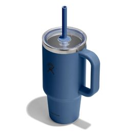 Trinklernbecher Hydro Flask "32 OZ Travel Tumbler Clear Lid, 946 ml", harbour blau, H:29,34cm, Edelstahl, Trinkgef&auml;&szlig;e