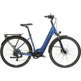 E-Bike KROSS "E-Trekkingrad Trans Hybrid LS 3.0 28 Zoll blau - Shimano Mittelmotor" Gr. 56, blau (blau, schwarz), Elektrofahrr&auml;der, 56cm, 28 Zoll (71,12cm), SHIMANO 36 V/250 W, Mittelmotor DU-E500