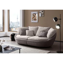Big-Sofa Trendmanufaktur "Maui, inklusive 4 R&uuml;ckenkissen und 2 Zierkissen, Designersofa", grau (dunkelgrau), B:237cm H:87cm T:131cm, 100% Polyester, Sofas, Big-Sofa, Organische Form, Sofa frei im Raum stellbar, moderne Optik