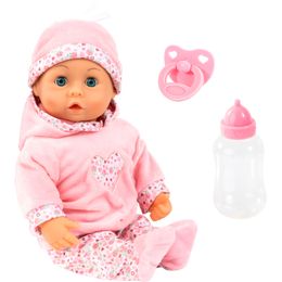 Babypuppe BAYER "First Words Baby, 38 cm, rosa", rosa, Puppen, Baby, mit Schlafaugen und Babyger&auml;uschen