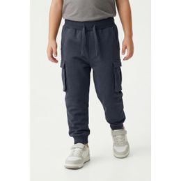 Jogginghose name it "NMNOLI f&uuml;r Unisex mit elastischem Bund und schlichtem Look", M&auml;dchen, Gr. 104, N-Gr, blau (schwarz sapphire), Sweatware, Obermaterial: 60% Baumwolle, 40% Polyester, unifarben, normal normal, Hosen Jogginghose, regular fit, uni, elastischer Bund