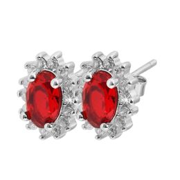 Adelia&acute;s Paar Ohrh&auml;nger ADELIA&acute;S "Damen Ohrstecker aus 925 Sterling Silber und Zirkonia - Strass", rot, Ohrringe, Damen, Damen, Silber 925 (Sterlingsilber)