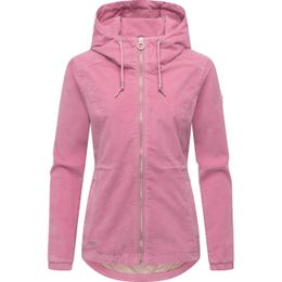 Cordjacke Ragwear "Dankka Cordy YOUMODO", Damen, Gr. M (38), rosa, Obermaterial: 98% Baumwolle, 2% Elasthan. Innenfutter: 100% Polyester, figurumspielend h&uuml;ftbedeckend, hoch geschlossener Ausschnitt, &Auml;rmel ohne &Auml;rmelschlitz elastischer Bund mit innenliegendem Gummizug, Jacken, Stylische Damen &Uuml;bergangsjacke in Feincord-Optik