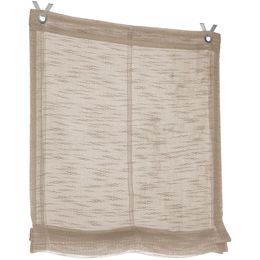 Raffrollo Kutti "Celtic" Gr. 1, grau (taupe), B:45cm H:140cm, Obermaterial: 100% Polyester, Raffrollos, halbtransparent, Polyester, Hakenaufh&auml;ngung