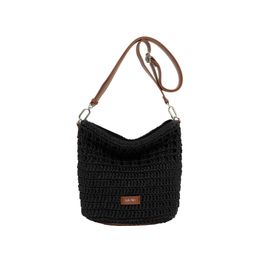 Umh&auml;ngetasche SURI FREY "Umh&auml;ngetasche SFY Marley", Damen, Gr. B/H/T: 31cm x 27cm x 14cm 0, schwarz (schwarz 100), Papierstroh, Taschen Umh&auml;ngetasche