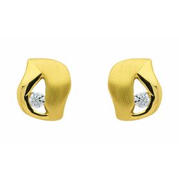 Adelia&acute;s Paar Ohrh&auml;nger ADELIA&acute;S "Ohrstecker Ohrringe 333 Gold ( 8K ) mit Zirkonia &ndash; Goldohrringe", gold, Ohrringe, Damen, Damen, Gold, Goldohrringe