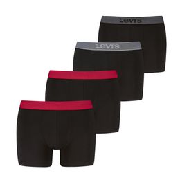 Levi's Boxershorts LEVI'S "LEVIS MEN TWILL WB BOXER BRIEF", Herren, Gr. L, rot, schwarz, Single Jersey, Obermaterial: 95% Baumwolle, 5% Elasthan, k&ouml;rpernah, Unterhosen, ohne Eingriff, Logobund