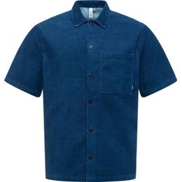 Kurzarmhemd Ragwear "Teecord", Herren, Gr. L (52), Normalgr&ouml;&szlig;en, nachtblau, Cord, Material: 56% Polyester, 44% Baumwolle, l&auml;ssig geschnitten h&uuml;ftlang, weit, Hemden, L&auml;ssiges Kurzarm-Overshirt