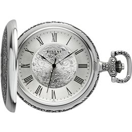 Regent Uhren Taschenuhr REGENT "P723-19457740", silber (silberfarben), Taschenuhren, Damen, Taschenuhr, Herrenuhr, Handaufzug, Acrylglas, Geschenkidee