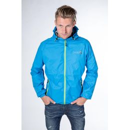 Regenjacke DEPROC Active "ROBSON MN II", Herren, Gr. S (48), blau, 100% Polyester, normal, elastischer Bund mit Gummizug, Jacken Regenjacke, auch in Gro&szlig;en Gr&ouml;&szlig;en erh&auml;ltlich