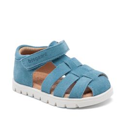 Sandale bisgaard "beka s Weite: normal", Jungen, Gr. 24, blau (aqua), Leder, unifarben, Schuhe Sandale, Klettschuh mit Lederinnenausstattung, Gr&ouml;&szlig;enschablone zum Download