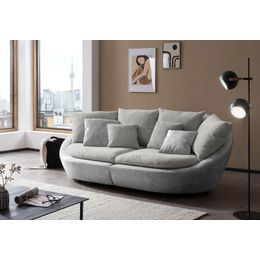 Big-Sofa Trendmanufaktur "Maui, inklusive 4 R&uuml;ckenkissen und 2 Zierkissen, Designersofa", grau (dolphin), B:237cm H:87cm T:131cm, 100% Polyester, Sofas, Big-Sofa, Organische Form, Sofa frei im Raum stellbar, moderne Optik
