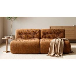 Big-Sofa DOMO collection "Solum, 204 cm breit, moderne, runde Form mit gro&szlig;z&uuml;giger Polsterung", kupfer, B:204cm H:73cm T:112cm, 100% Polyester, Sofas, Big-Sofa, mit Federkern