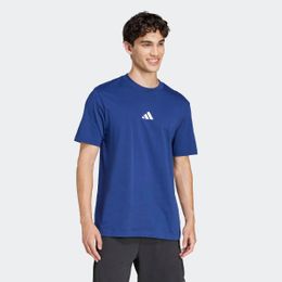 T-Shirt adidas Sportswear "M SL SJ T", Herren, Gr. M, blau (dunkelblau, wei&szlig;), Obermaterial: 100% Baumwolle, normal, Rundhals, Shirts T-Shirt, sportliches Kurzarmshirt, mit Rundhalsausschnitt