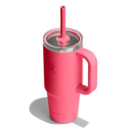 Thermobecher Hydro Flask "24 OZ Travel Tumbler Clear Lid, 710 ml", popstar pink, H:29cm, Edelstahl, Trinkgef&auml;&szlig;e, Thermobecher, Kompatibel mit Eindr&uuml;ckzubeh&ouml;r der Gr&ouml;&szlig;e Medium