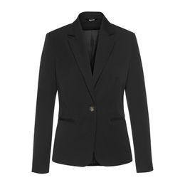 Kurzblazer Lascana, Damen, Gr. 44, schwarz, Web, Obermaterial: 75% Polyester, 20% Viskose, 5% Elasthan. Futter: 100% Polyester, unifarben, tailliert h&uuml;ftlang, Blazer Kurzblazer, in klassischer Form, taillierter Damenblazer, sportlich elegant