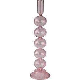 Kerzenleuchter AM Design "Stabkerzenhalter aus Glas", rosa (rose), H:30cm &Oslash;:9cm, Glas, Kerzenhalter, H&ouml;he ca. 30 cm