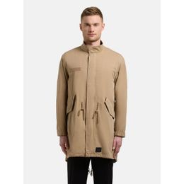 Kurzmantel Khujo "Vito", Herren, Gr. L (52), schwarz beige, Material: 70% Baumwolle, 30% Nylon. Innenfutter: 100% Baumwolle, gerade ca. Mitte Oberschenkel, hoch geschlossener Ausschnitt, &Auml;rmel ohne &Auml;rmelschlitz B&uuml;ndchen mit innenliegendem Gummizug, M&auml;ntel Kurzmantel, Lockerer &Uuml;bergangsparka mit Stehkragen