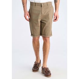 Chinoshorts LINDBERGH "Chino-Shorts Relaxed Fit", Herren, Gr. L, deep stone, Obermaterial: 98% Baumwolle, 2% Elasthan, unifarben, relaxed fit, Hosen Chinoshorts