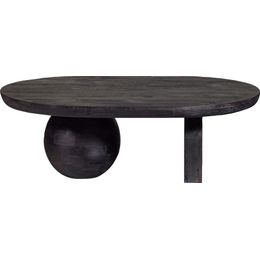Couchtisch Woood "Steppe", schwarz (schwarz, schwarz), B:110cm H:38cm T:72cm, Tische, Couchtisch, aus Mangoholz, gro&szlig;e Tischplatte, H 38 cm x B 110 cm