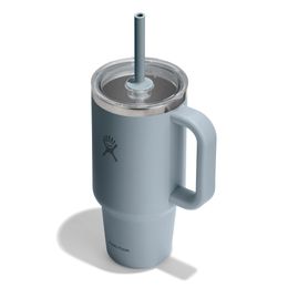 Trinklernbecher Hydro Flask "32 OZ Travel Tumbler Clear Lid, 946 ml", shale gray, H:29,34cm, Edelstahl, Trinkgef&auml;&szlig;e