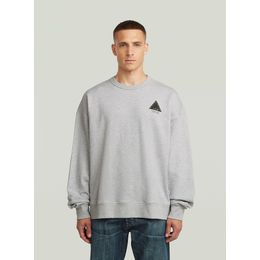 G-Star Raw Longpullover G-STAR "Triangle Graphic Sweatshirt", Herren, Gr. L, light grau htr, Obermaterial: 100% Baumwolle, Pullover Longpullover