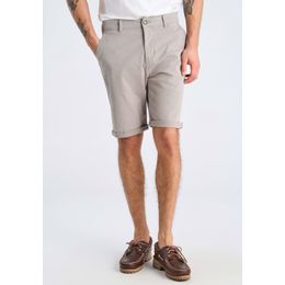 Chinoshorts LINDBERGH "Chino-Shorts Relaxed Fit", Herren, Gr. L, deep grau, Obermaterial: 98% Baumwolle, 2% Elasthan, unifarben, relaxed fit, Hosen Chinoshorts