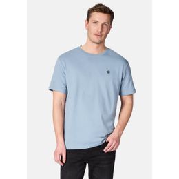 T-Shirt Ragwear "Samms H Gots YOUMODO", Damen, Gr. L (52), dusty blau, Material: 100% Baumwolle, Basic, relaxed fit h&uuml;ftlang, Rundhals, normaler Saum, Shirts T-Shirt, Kurz&auml;rmliges Shirt mit Kapit&auml;n-Stickerei