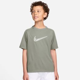 T-Shirt Nike "B NK DF MULTI SS TOP HBR", M&auml;dchen, Gr. L (152/158), spruce fog, w, Jersey, Obermaterial: 100% Polyester, normal, Rundhals, Shirts T-Shirt, f&uuml;r Kinder, sportlicher Stil, Kurzarm, Rundhalsausschnitt