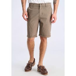 Chinoshorts LINDBERGH "Chino-Shorts Relaxed Fit", Herren, Gr. L, deep stone, Obermaterial: 98% Baumwolle, 2% Elasthan, relaxed fit, Hosen Chinoshorts