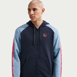 Kapuzensweatshirt Nike Sportswear "M NSW CS HOODY FLC BB", Damen, Gr. L, obsidian, work blau, speed rot, Obermaterial: 80% Baumwolle, 20% Polyester, Sweatshirts