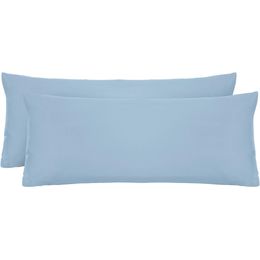 Kissenbezug Biberna "Michi Feinjersey mit Rei&szlig;verschluss", blau (eisblau), B:40cm L:80cm, Feinjersey, Obermaterial: 100% Baumwolle, Kissenbez&uuml;ge, Kissenbezug, verschiedene Gr&ouml;&szlig;en, Feinjersey Kissenh&uuml;lle aus 100% Baumwolle