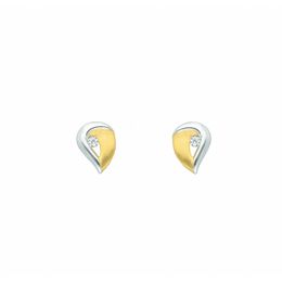 Adelia&acute;s Paar Ohrh&auml;nger ADELIA&acute;S "Ohrstecker Ohrringe 585 Gold ( 14K ) mit Zirkonia &ndash; Goldohrringe", silber, Ohrringe, Damen, Damen, Gold, Goldohrringe