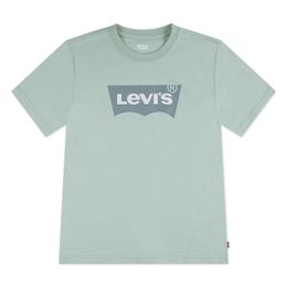 T-Shirt LEVI'S KIDS "LVB BATWING TEE", Jungen, Gr. 8 (128), cameo gr&uuml;n, Single Jersey, Obermaterial: 100% Baumwolle, bedruckt, Basic schmal h&uuml;ftlang, Rundhals, gerader Abschluss, Shirts T-Shirt, for BOYS